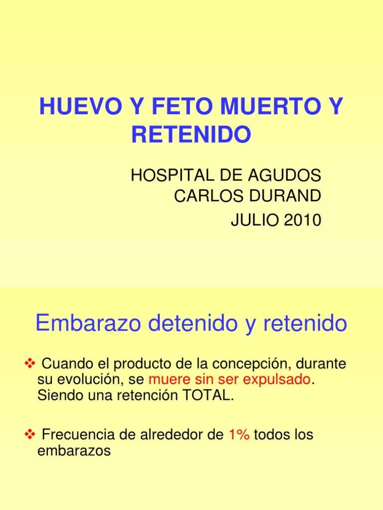 Feto Muerto Retenido | Descargar gratis PDF | El embarazo | Placenta