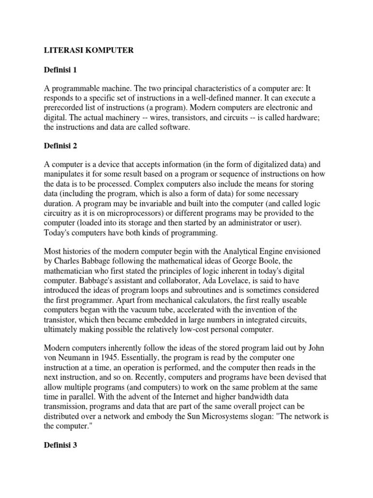 Literasi Komputer | PDF | Digital Electronics | Computer Architecture