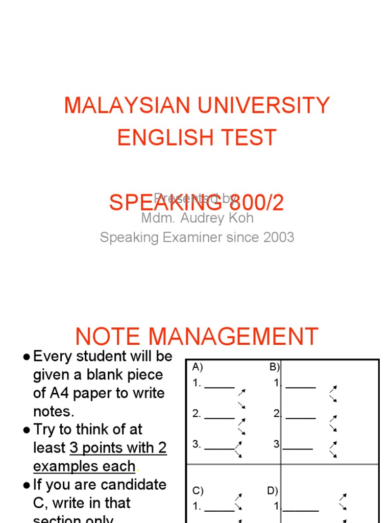 MUET-Notes For Speaking Test | PDF | Cognition