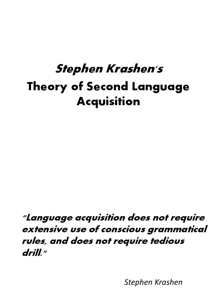 Krashen Acquisition Learning Hypotheses | Second Language | Second ...