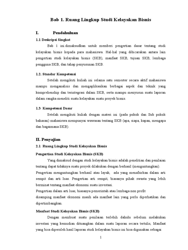 Contoh Studi Kelayakan Bisnis | PDF