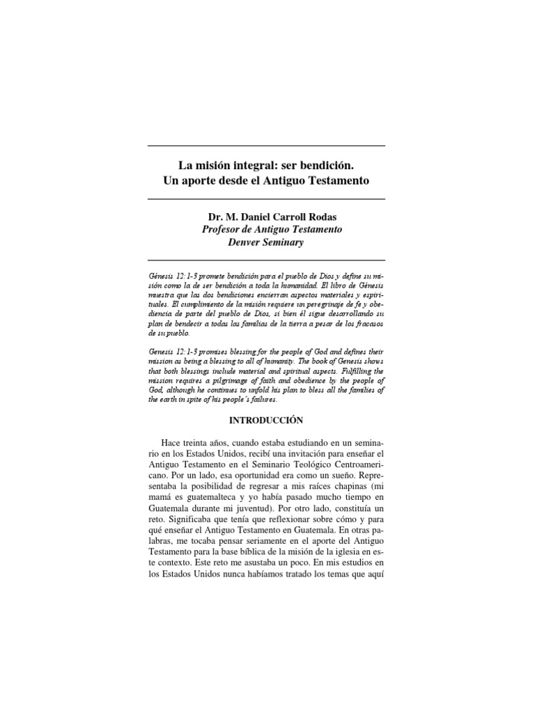 1-La Mision Integral - Ser Bendicion | PDF | Jacob | Abrahán