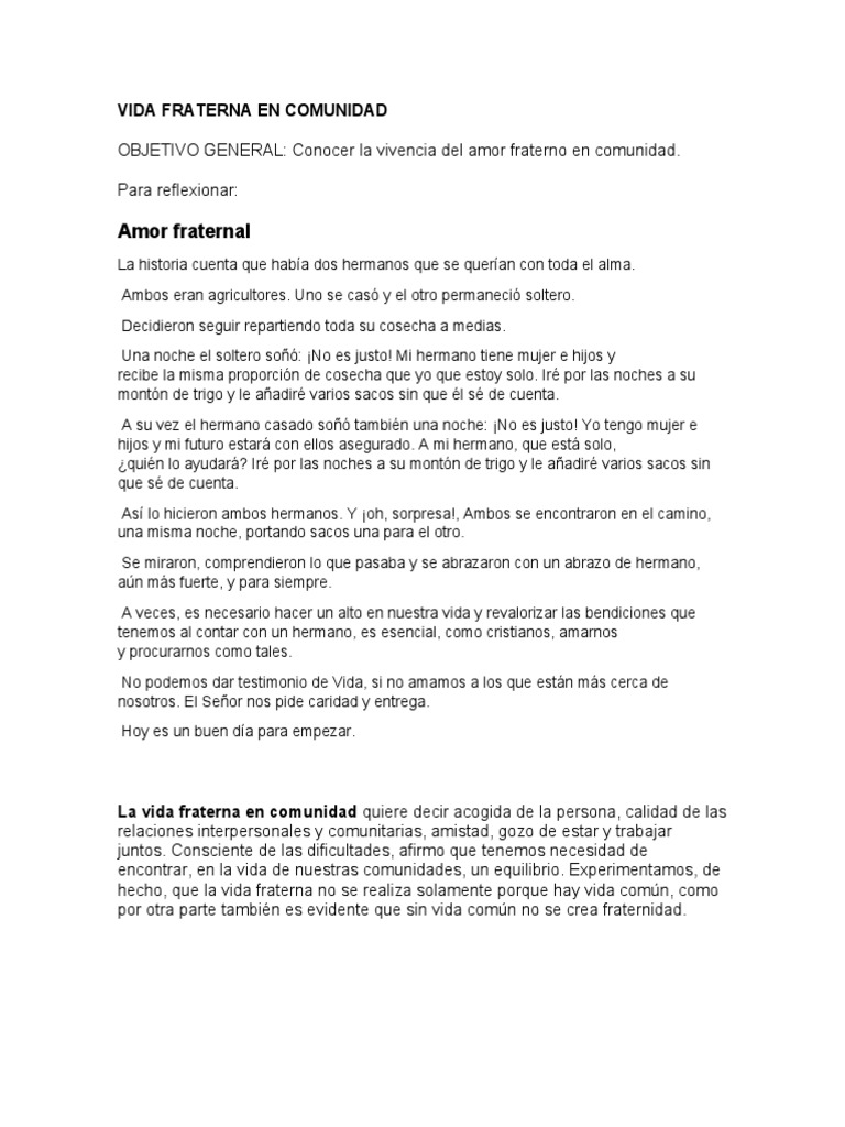 Vida Fraterna en Comunidad | PDF | eucaristía | Perdón Vida Fraterna en Comunidad | PDF | eucaristía | Perdón