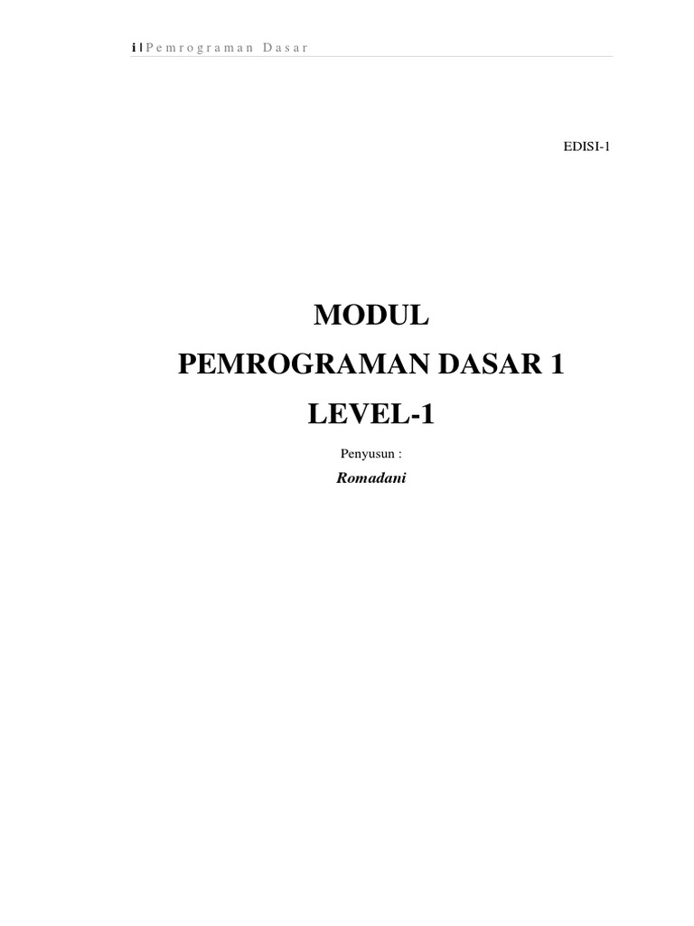 Modul Pemrograman Dasar | PDF