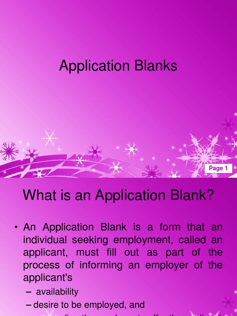 Application Blanks | PDF | Cognition | Psychological Concepts
