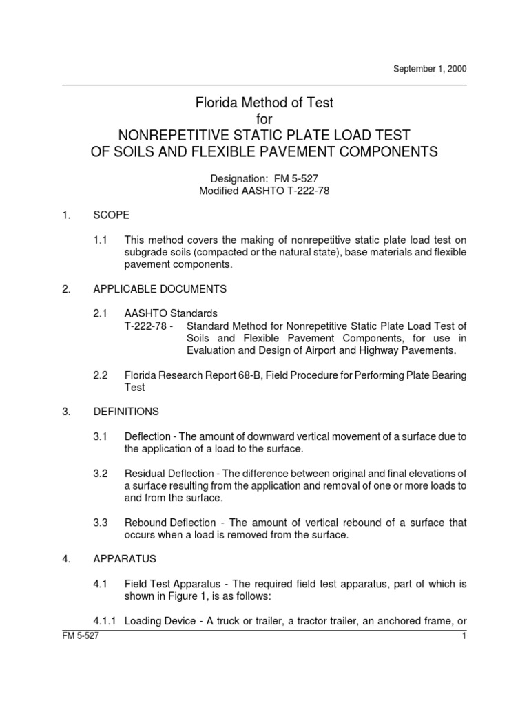 AASHTO T 222-78 Plate Load Test | PDF | Road Surface | Bearing (Mechanical)