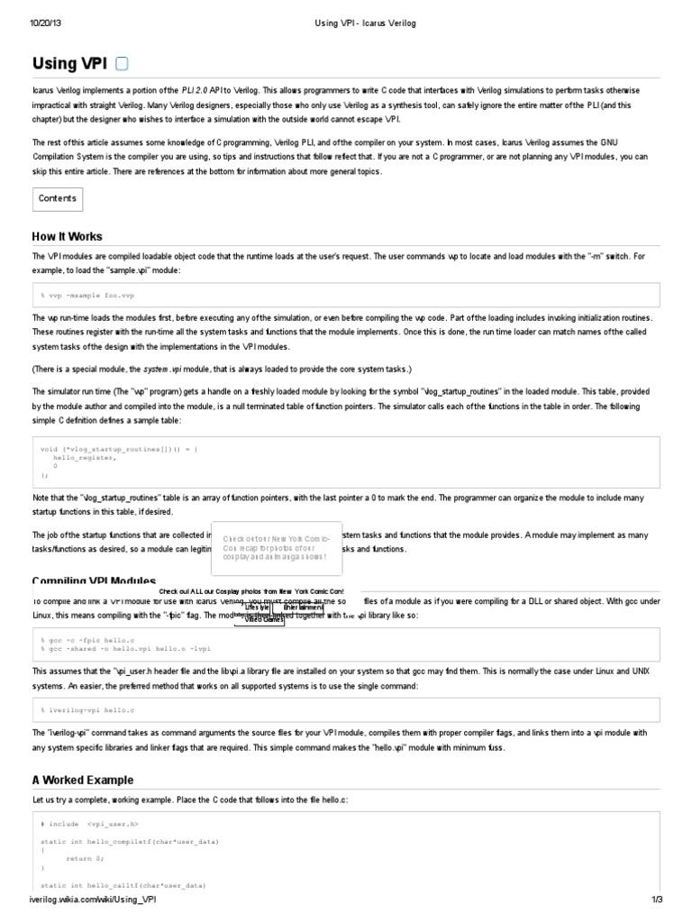 Using VPI - Icarus Verilog | PDF | Subroutine | C (Programming Language)