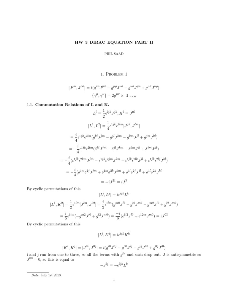 QFT Solutions (Including Peskin & Schroeder 3.1 and 3.4) | PDF | Matrix ...