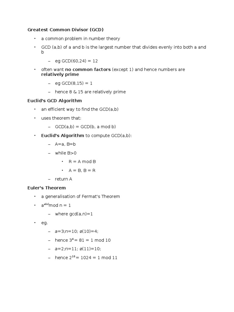 Greatest Common Divisor | PDF | Number Theory | Mathematical Concepts
