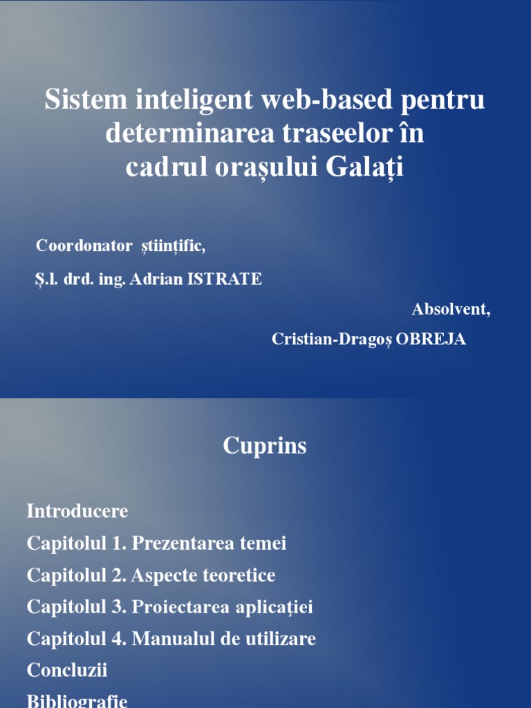 Prezentare Licenta | PDF