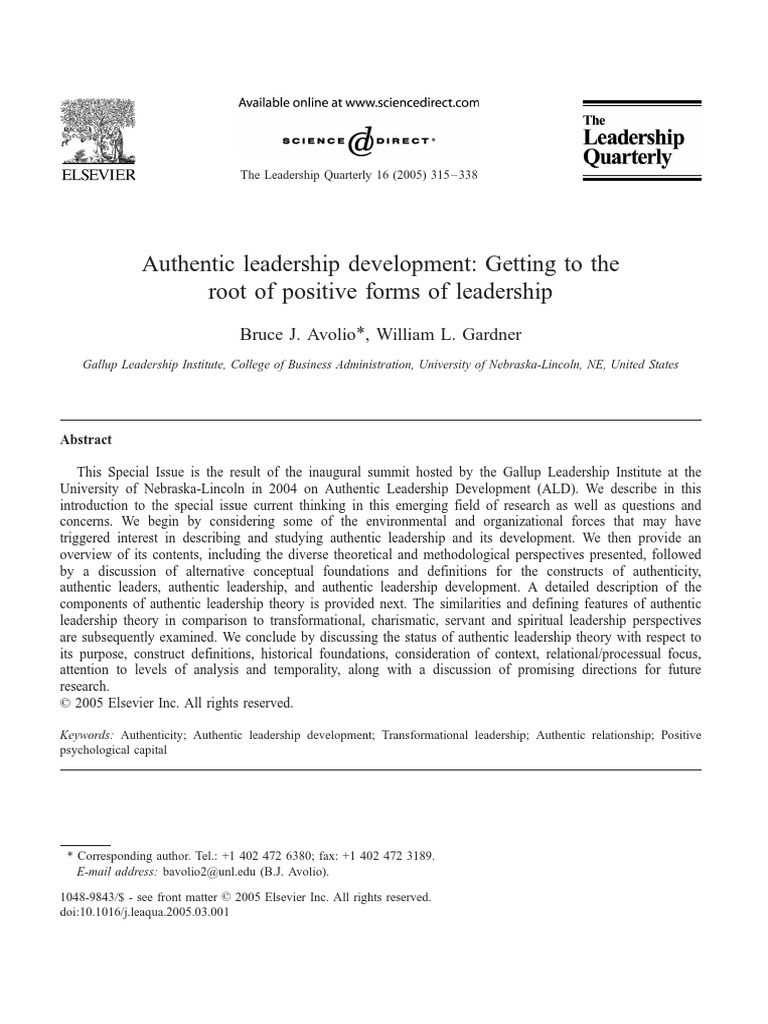 Authentic Leadership Development | PDF