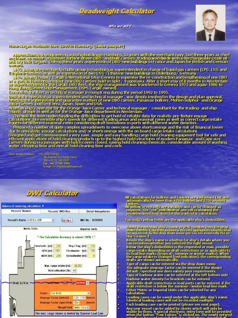 Calculations | PDF | Ships | Oil Tanker