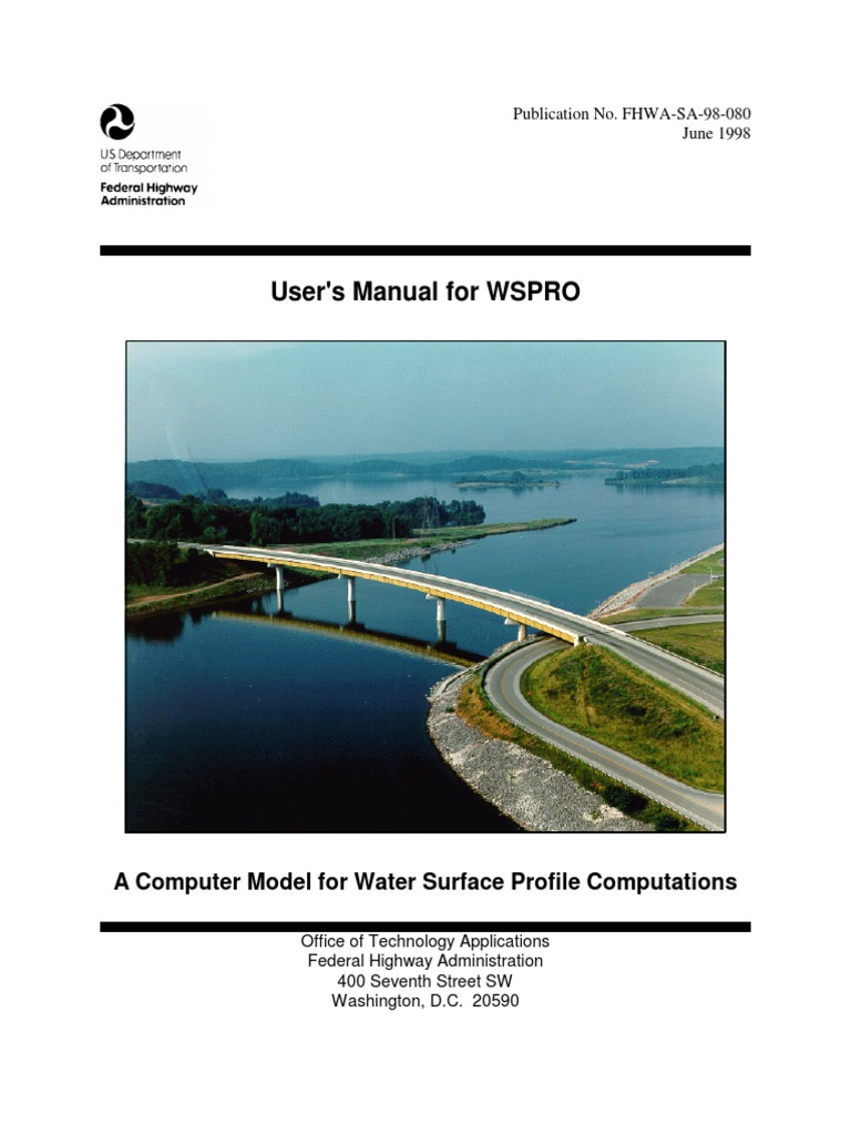 User's Manual for WSPRO: A Guide to Inputting Data and Analyzing Output ...