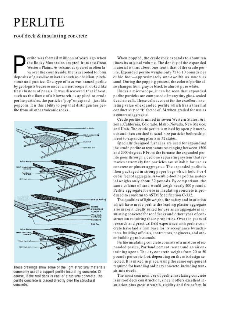 Perlite Roof Deck and Insulating Concrete | PDF | Construction ...