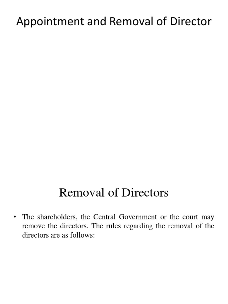 Director Removal Procedures Explained | PDF