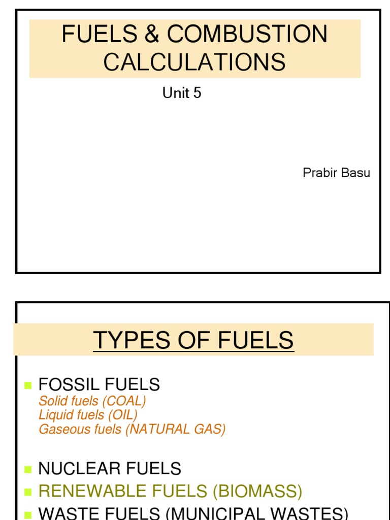 Combustion Calculation | PDF | Combustion | Fuels