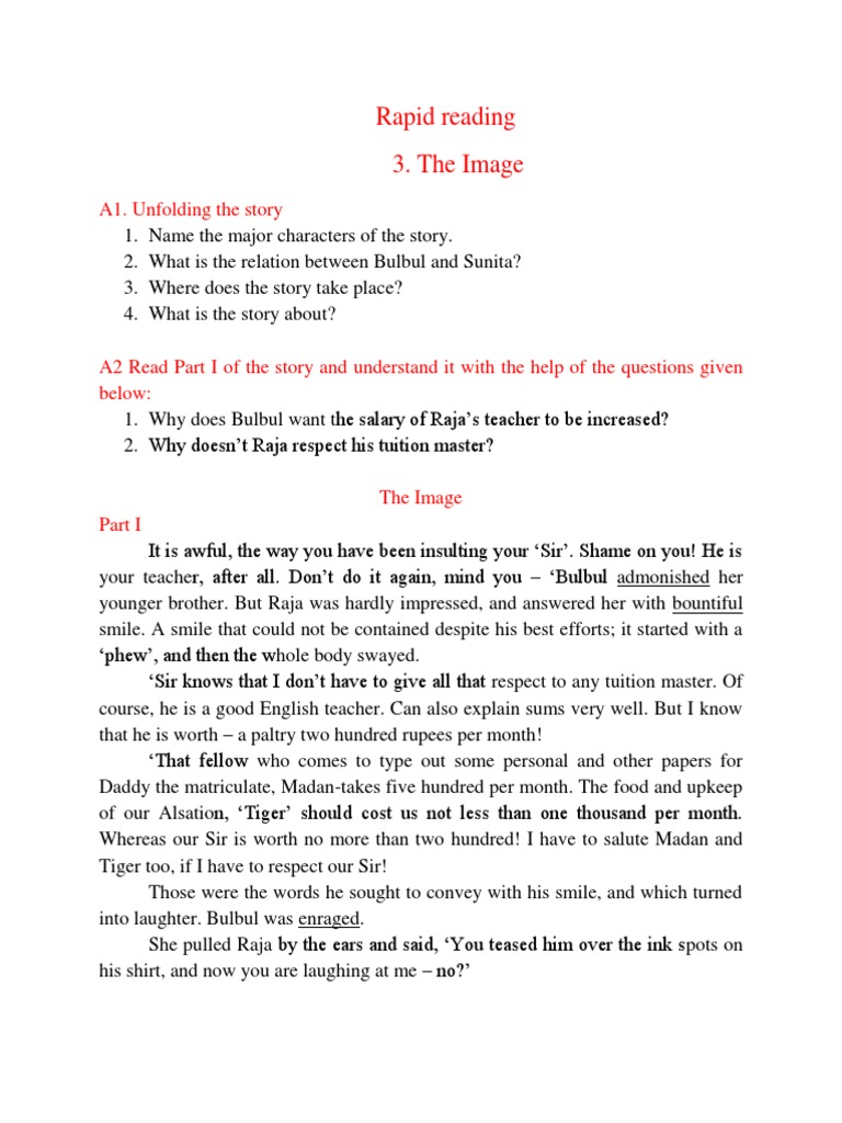 9.1. Rapid Reading - 3. The Image | PDF | Teaching And Learning