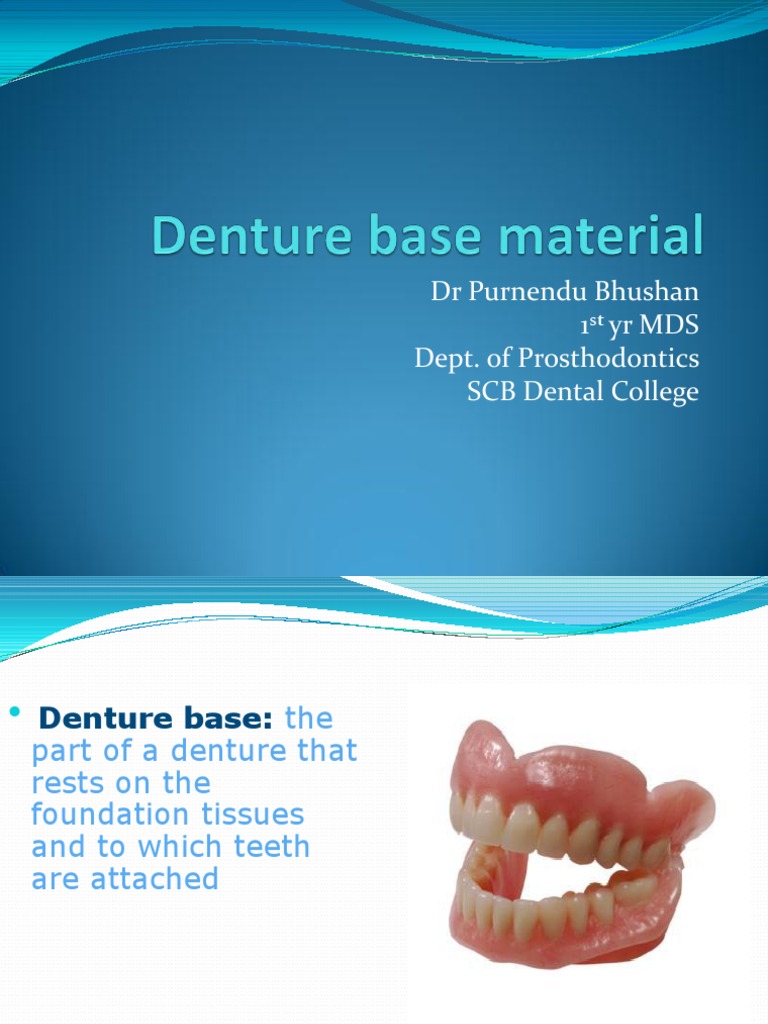 Denture Base Material | PDF | Poly(Methyl Methacrylate) | Dentures