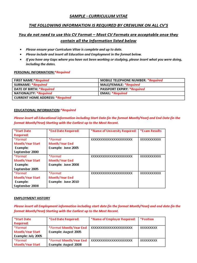 CV Example | PDF | Communication | Labour