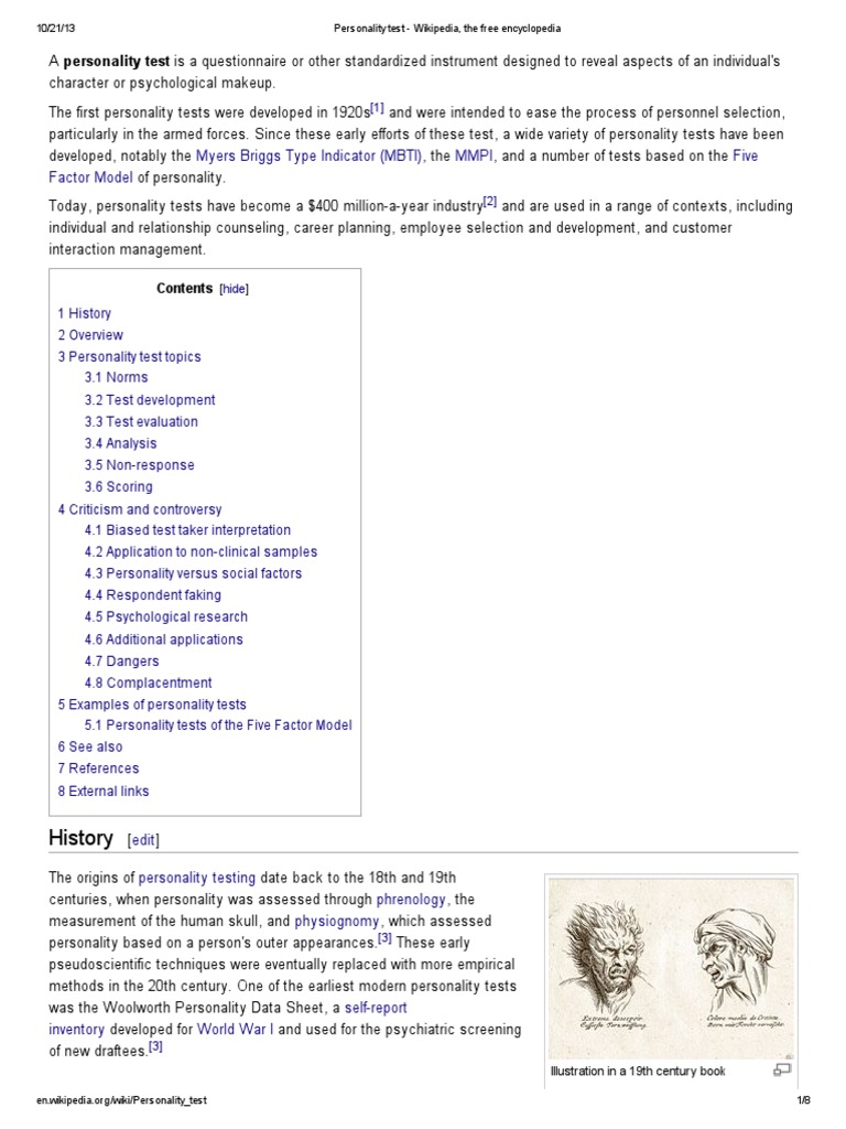 Personality Test | PDF | Psychological Testing | Behavioural Sciences