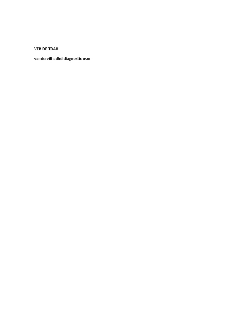 VanderVilt ADHD Diagnostic Guide | PDF