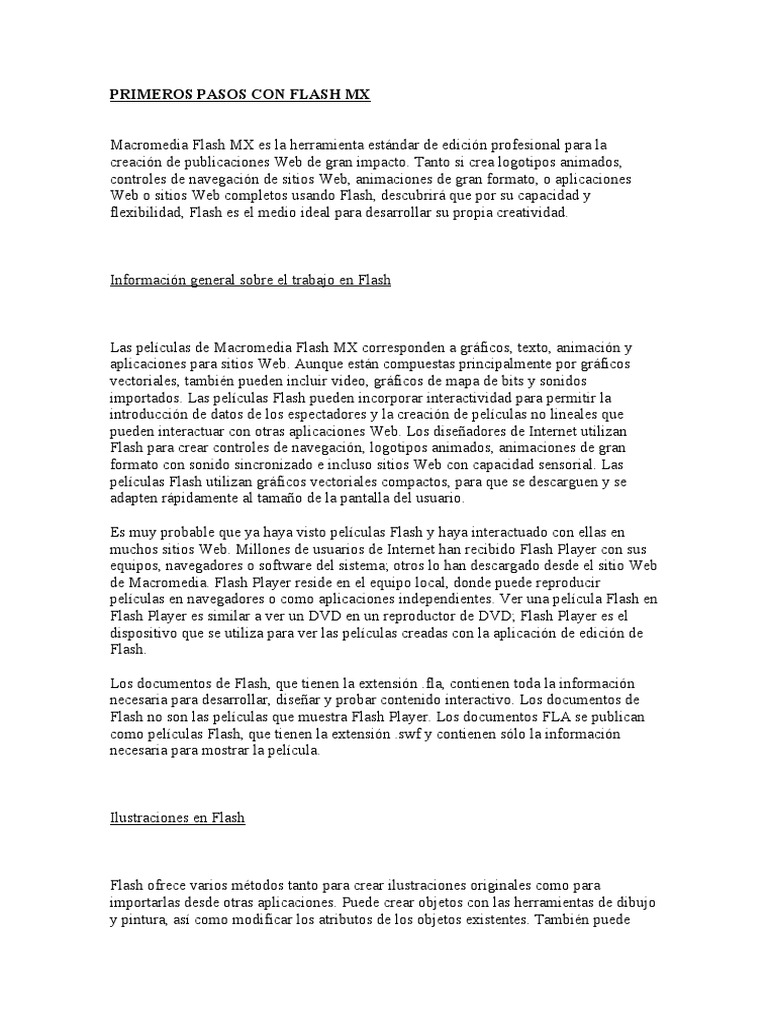 Primeros Pasos Flash | PDF | Point and Click | Animación