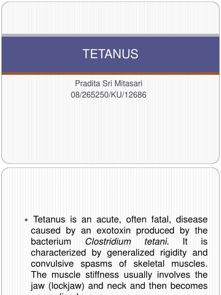 Tetanus - CDC | Medical | Immunology