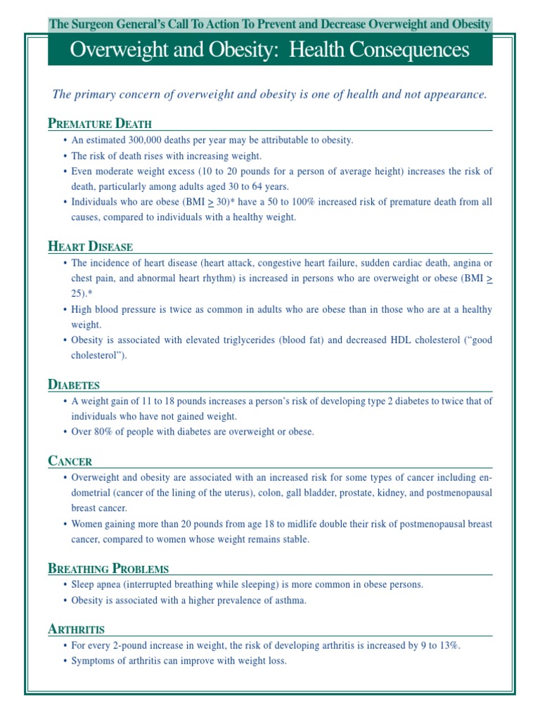 Fact Sheet 03 | PDF | Obesity | Cardiovascular Diseases