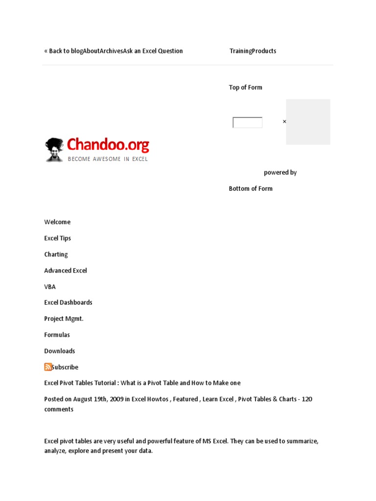 Pivot Table Online Notes PDF | PDF | Microsoft Excel | Spreadsheet