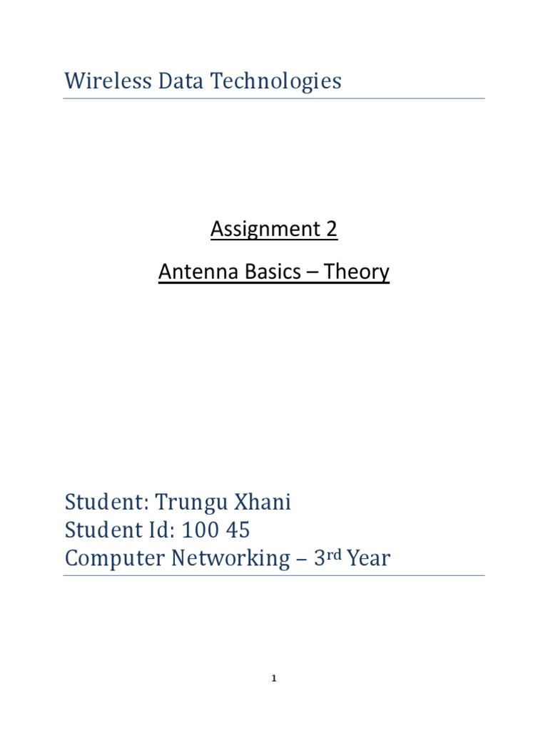 Wireless Assignment 2 | PDF | Antenna (Radio) | Ultra High Frequency