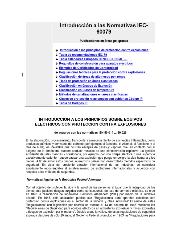 N. NORMA IEC 60079 Introducción | PDF | Combustión | Electricidad