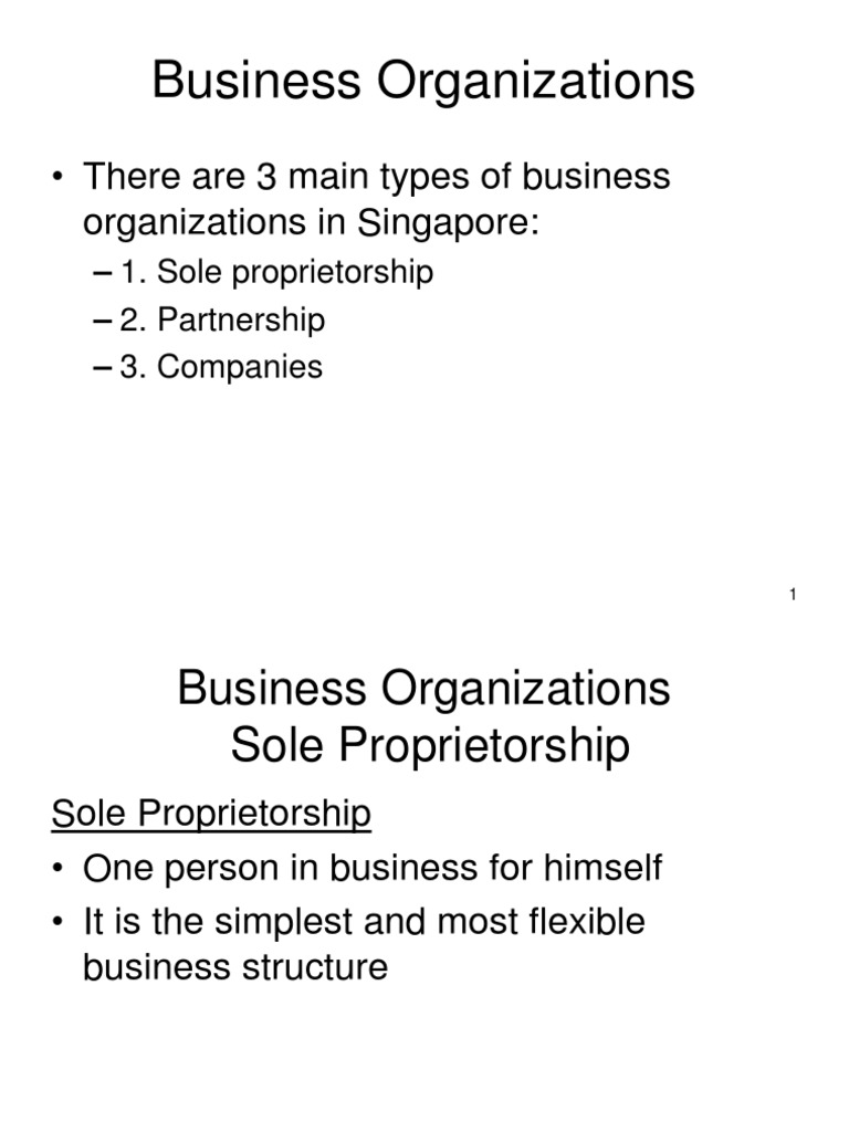 Business Organizations: - There Are 3 Main Types of Business ...