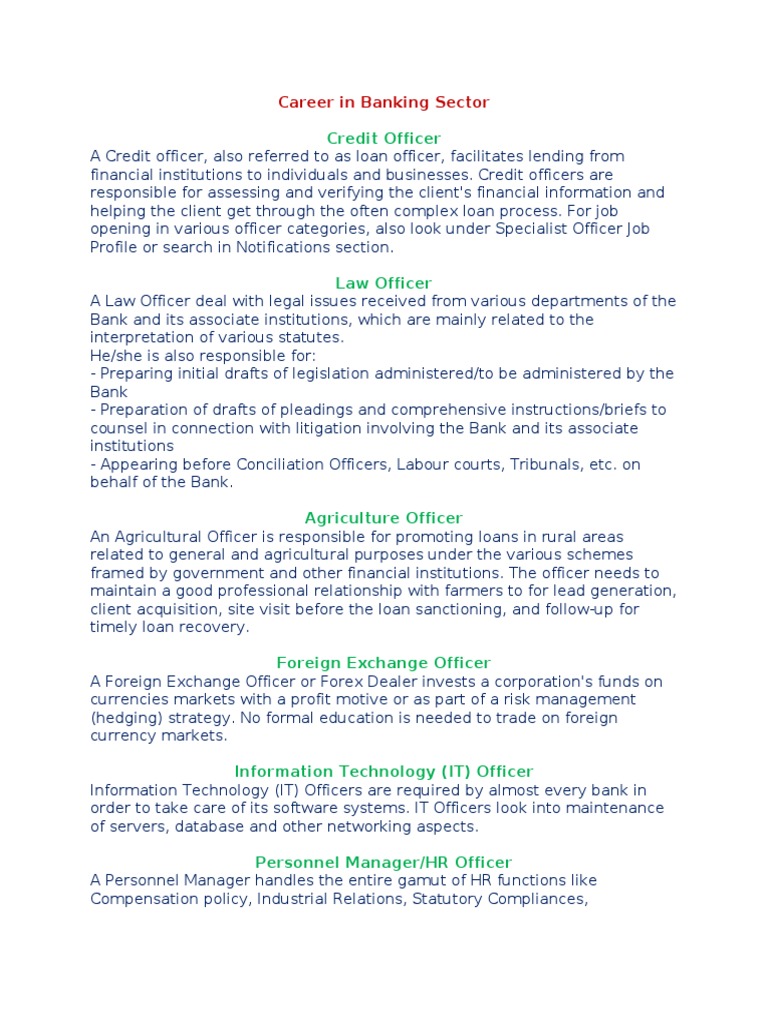 Banking Careers Overview | PDF | Foreign Exchange Market | Banks