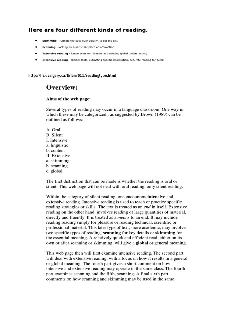 Forms of Reading | PDF | Speed Reading | Reading (Process)