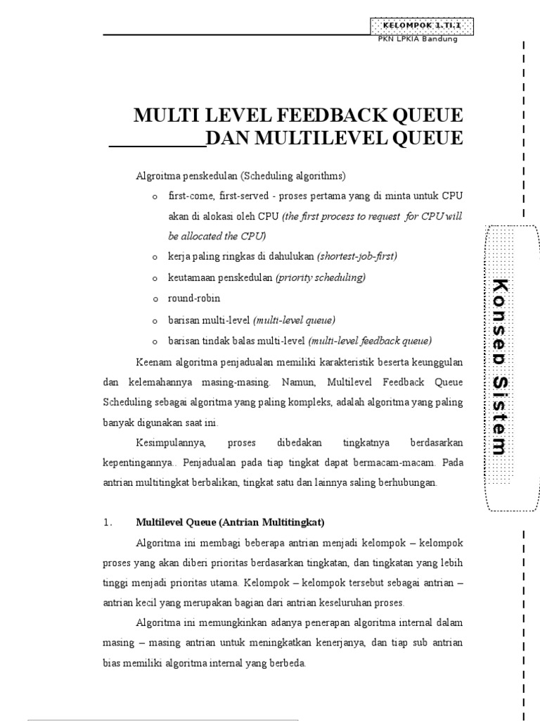 Konsep Sistem Operasi - Multilevel Feedback Queue Dan Multilevel Queue ...