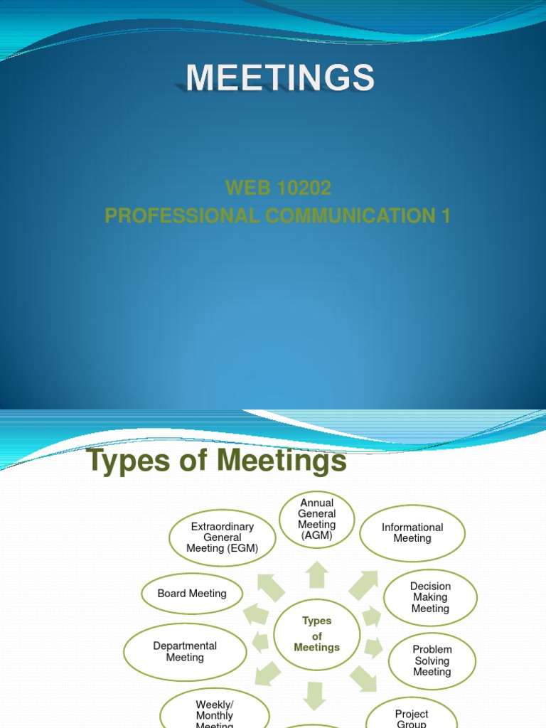 Types and Roles in Formal Meetings | PDF | Career & Growth