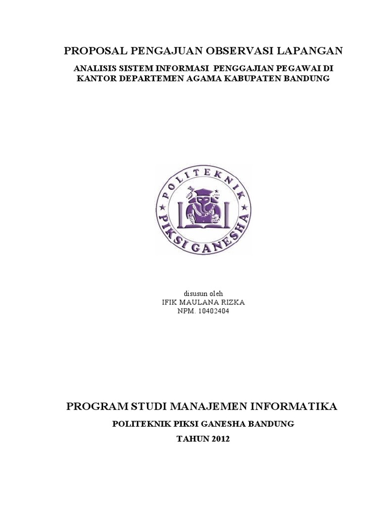 Proposal Pengajuan Observasi | PDF