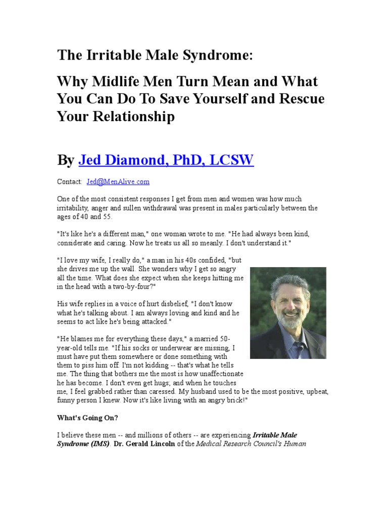 The Irritable Male Syndrome, Why Midlife Men Turn Mean | PDF ...
