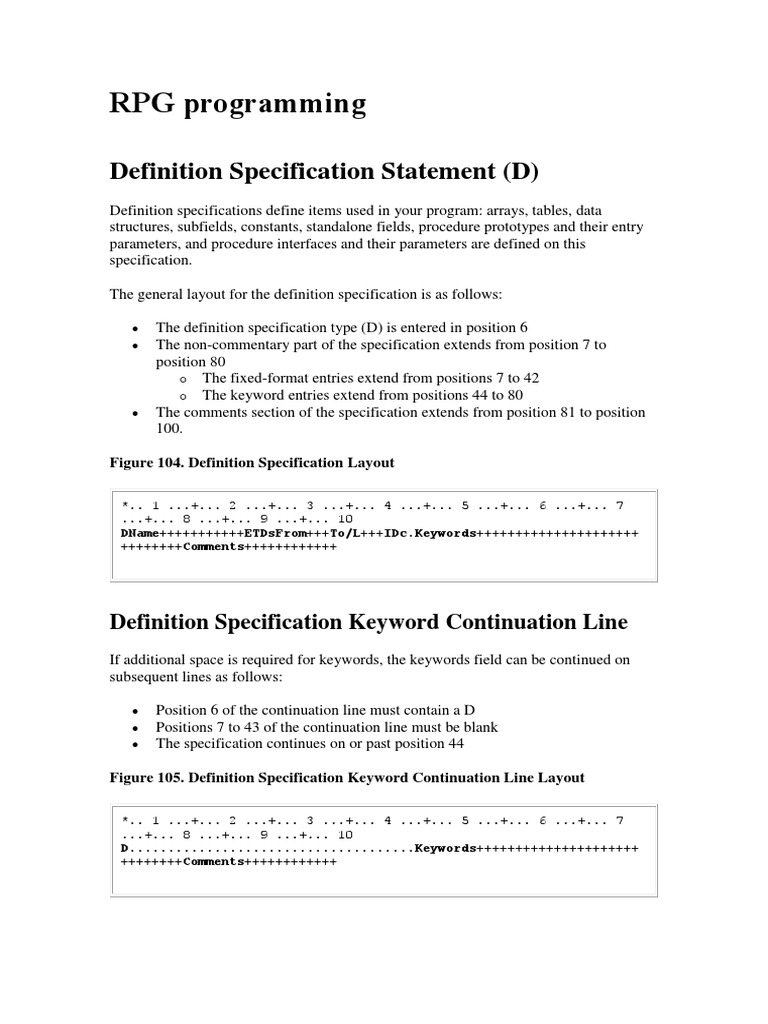 RPG programming definition specification | PDF | Parameter (Computer Programming) | Method ...