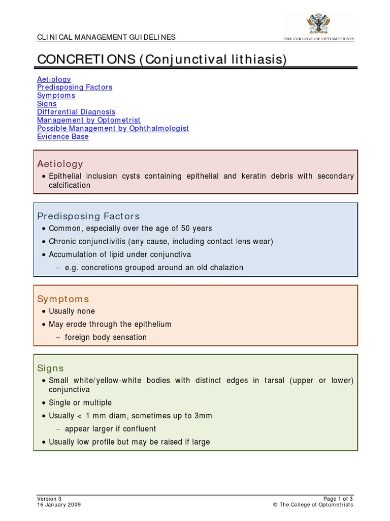 Concretions (Conjunctival Lithiasis) FINAL | PDF | Topical Medication ...