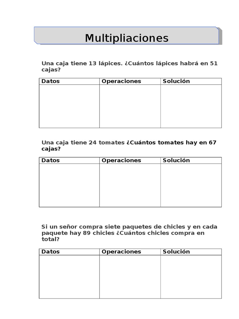 Problemas de Multiplicaciones (4 | PDF