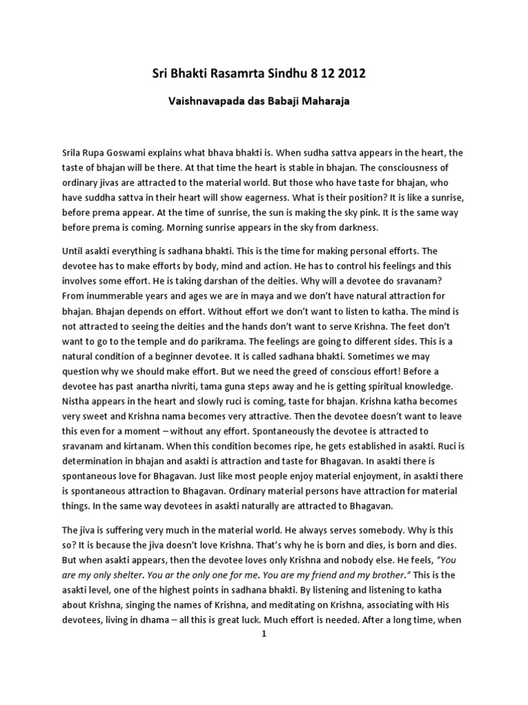 Sri Bhakti Rasamrta Sindhu 2012 | PDF | Bhakti | Vaishnavism