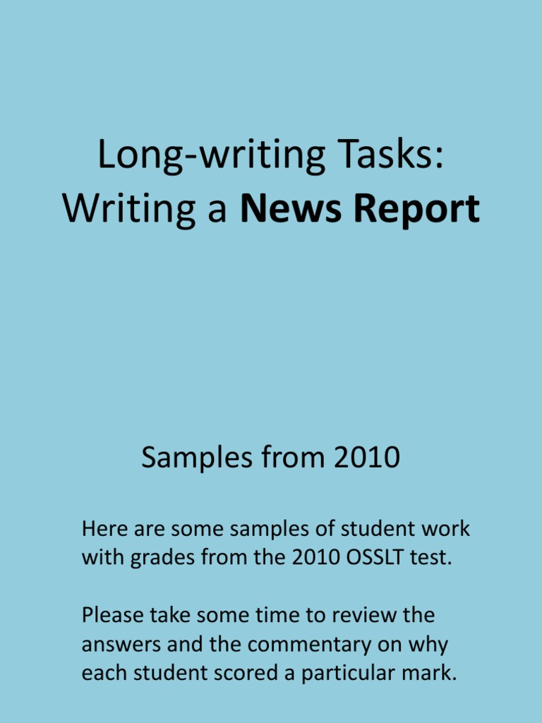 Student Guide to Writing News Reports | PDF