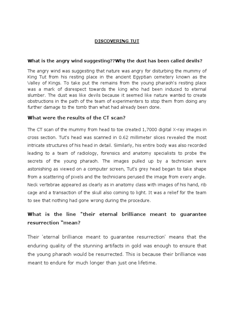 DISCOVERING KING TUT | PDF | Tutankhamun | Mummy