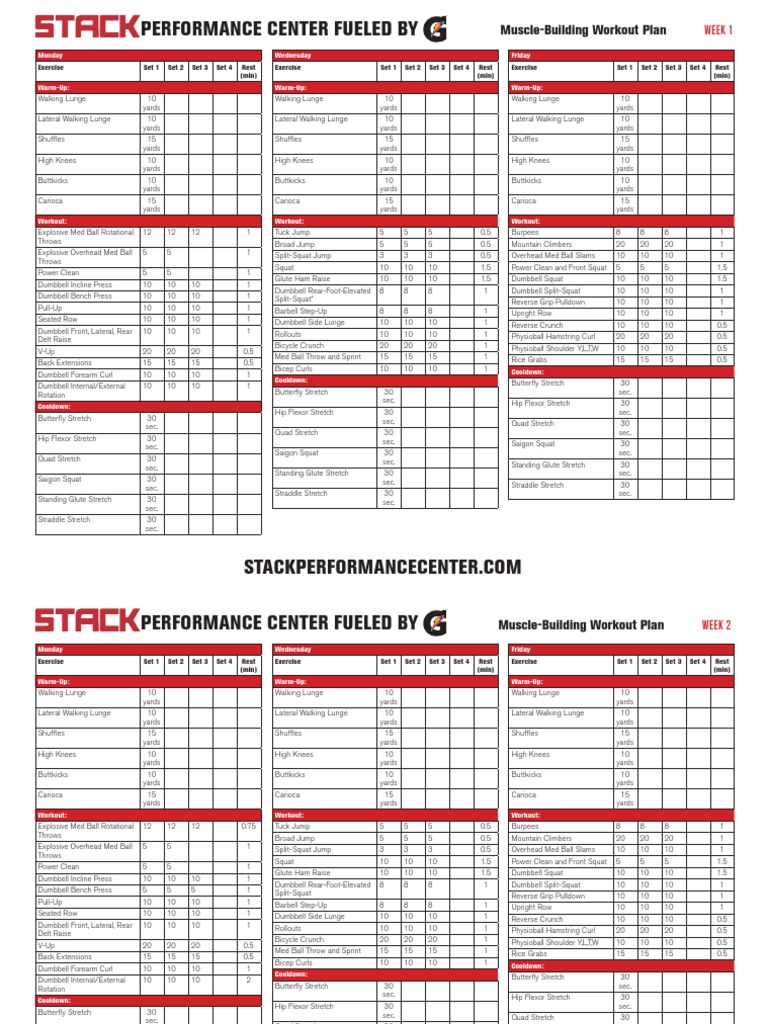 Performance Center Fueled By: Muscle-Building Workout Plan | PDF ...
