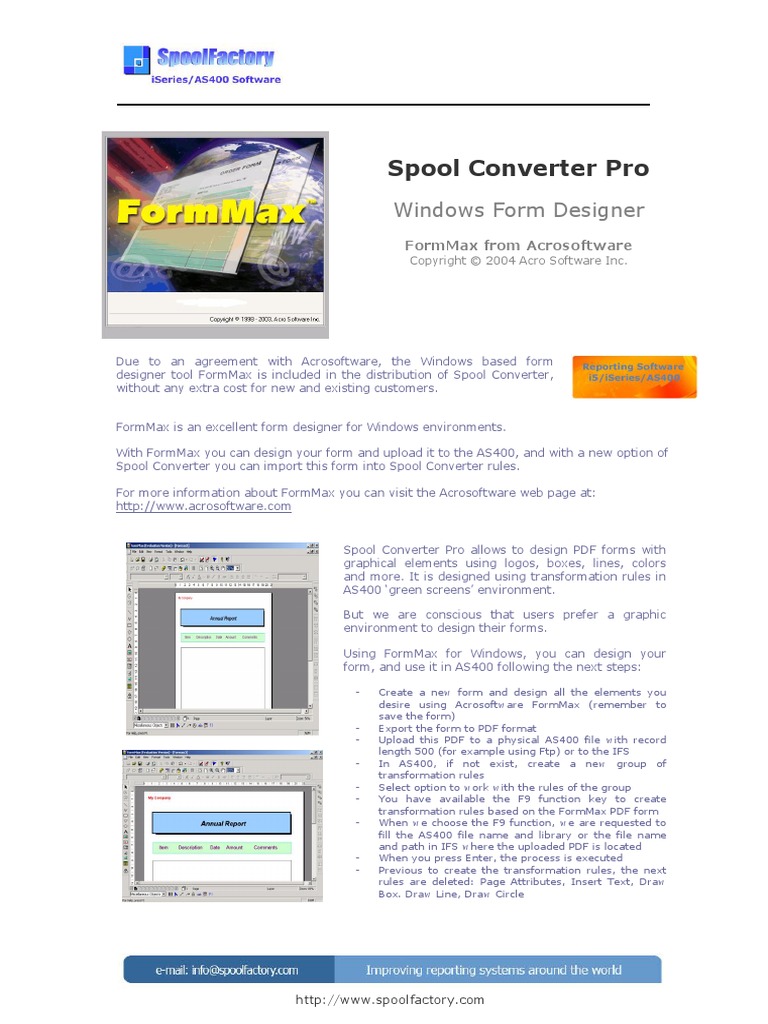 Spool Converter Pro: Windows Form Designer | PDF | Portable Document ...