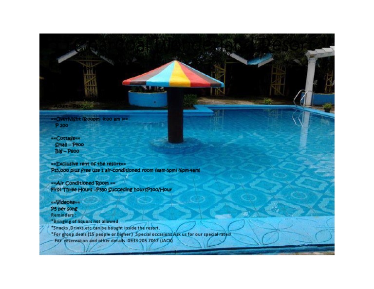 D’Charcoal Wonderland Resort Rates | PDF
