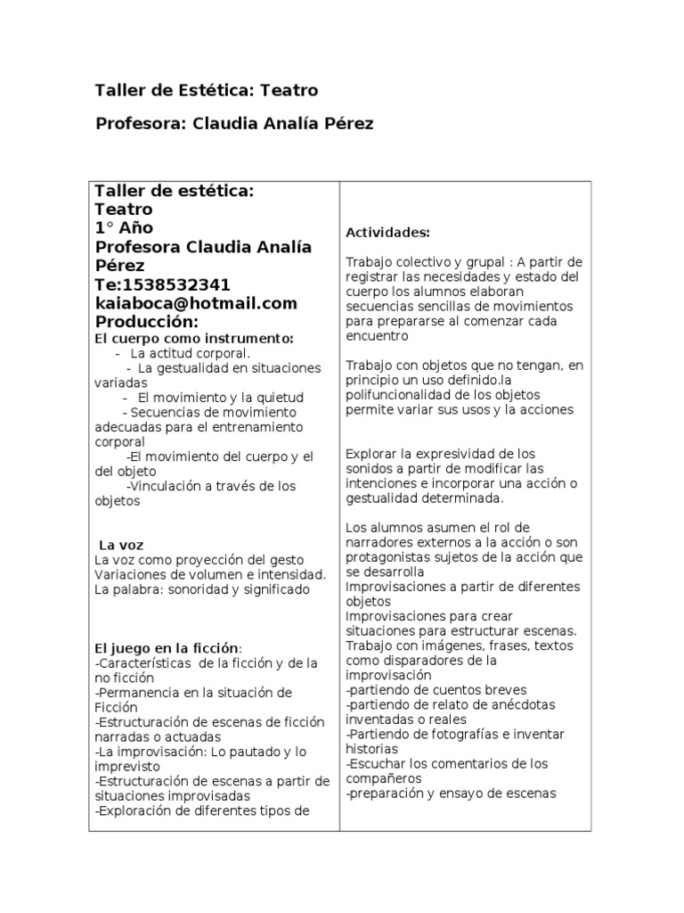 Programa Teatro 1ro. 2do. y 3ro. | PDF | Teatro | Improvisación