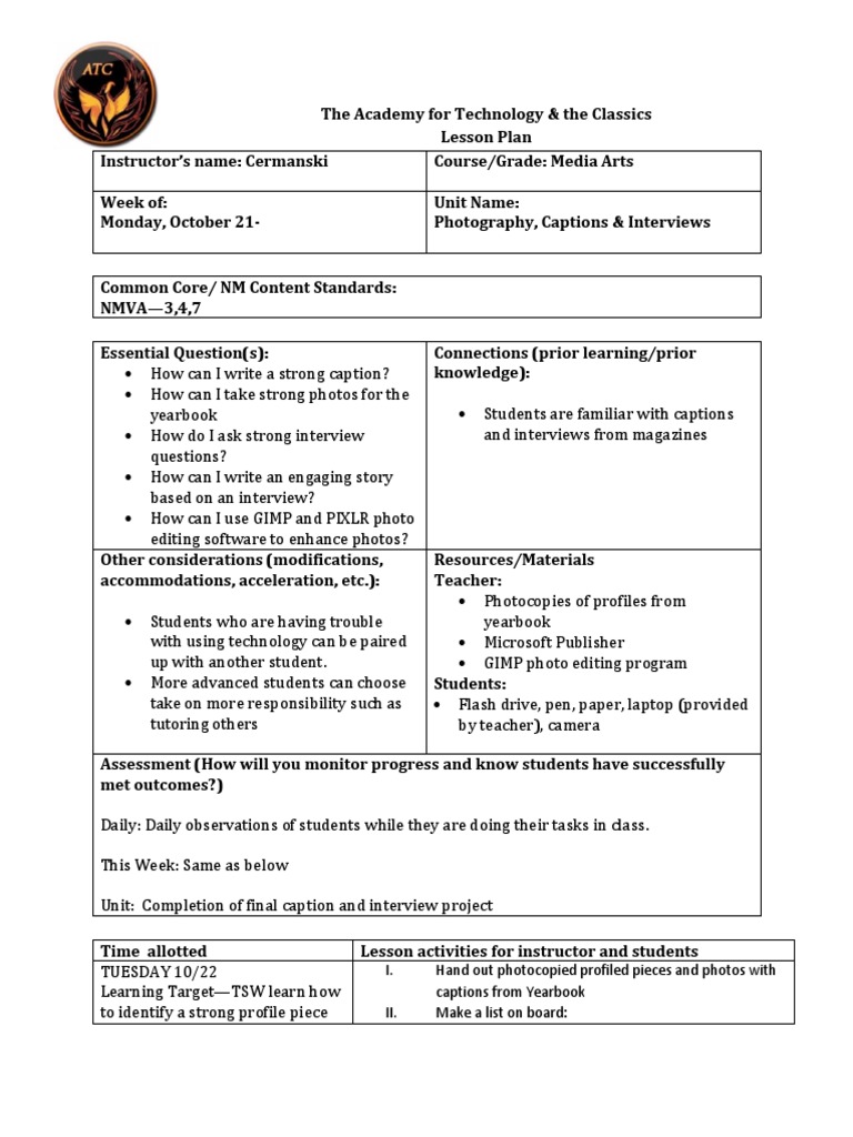 Oct 21 Captions Photos Interviews | PDF | Lesson Plan | Teaching