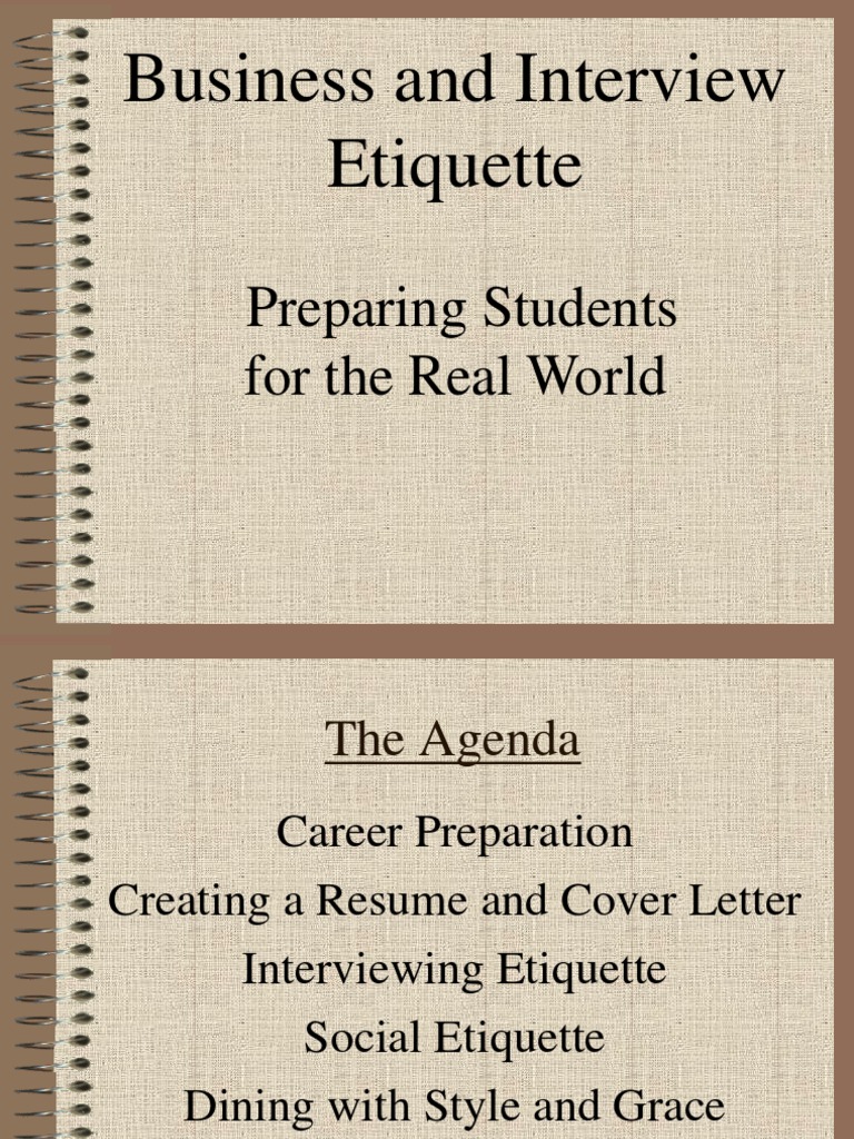 Business and Interview Etiquette | PDF | Résumé | Etiquette